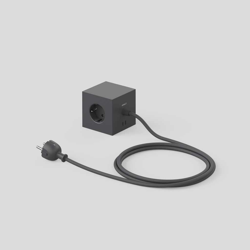 Steckdose 'Square 1' in black - Avolt | LIEBS • CO – LIEBS.CO